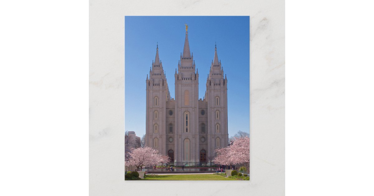 Salt Lake City Temple in Spring. Postcard | Zazzle