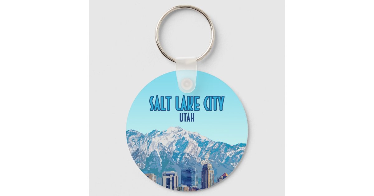 Salt Lake City Utah Downtown Vintage Keychain | Zazzle