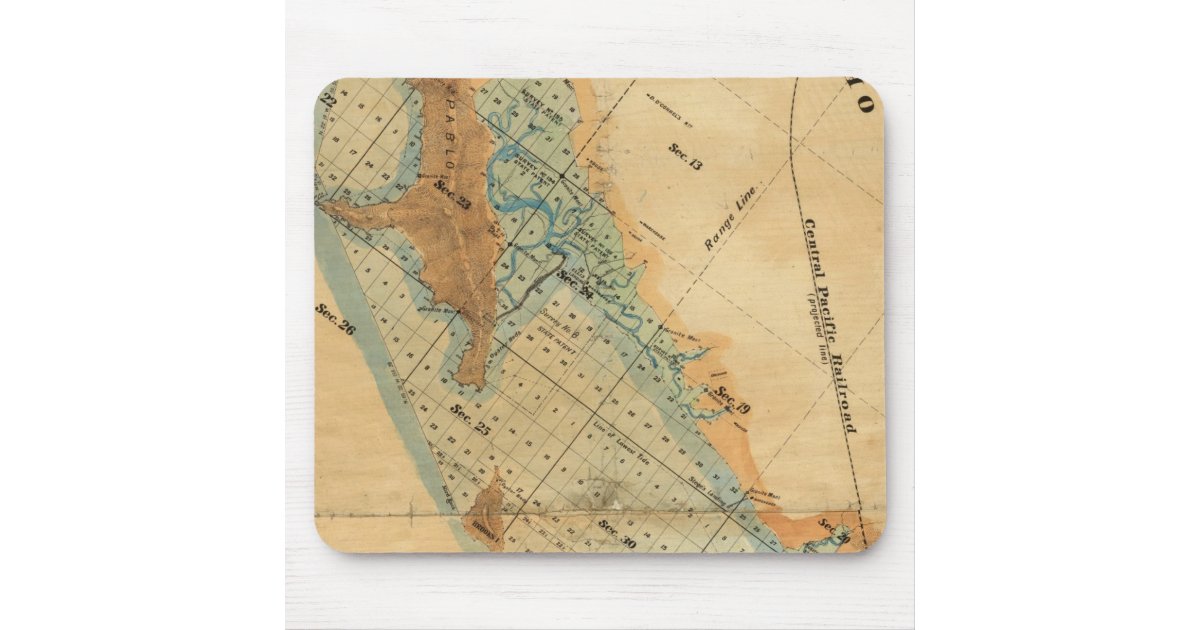 Salt marsh and tide lands map mouse pad | Zazzle