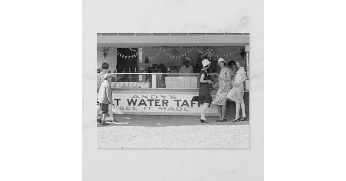 Salt Water Taffy Stand Postcard | Zazzle
