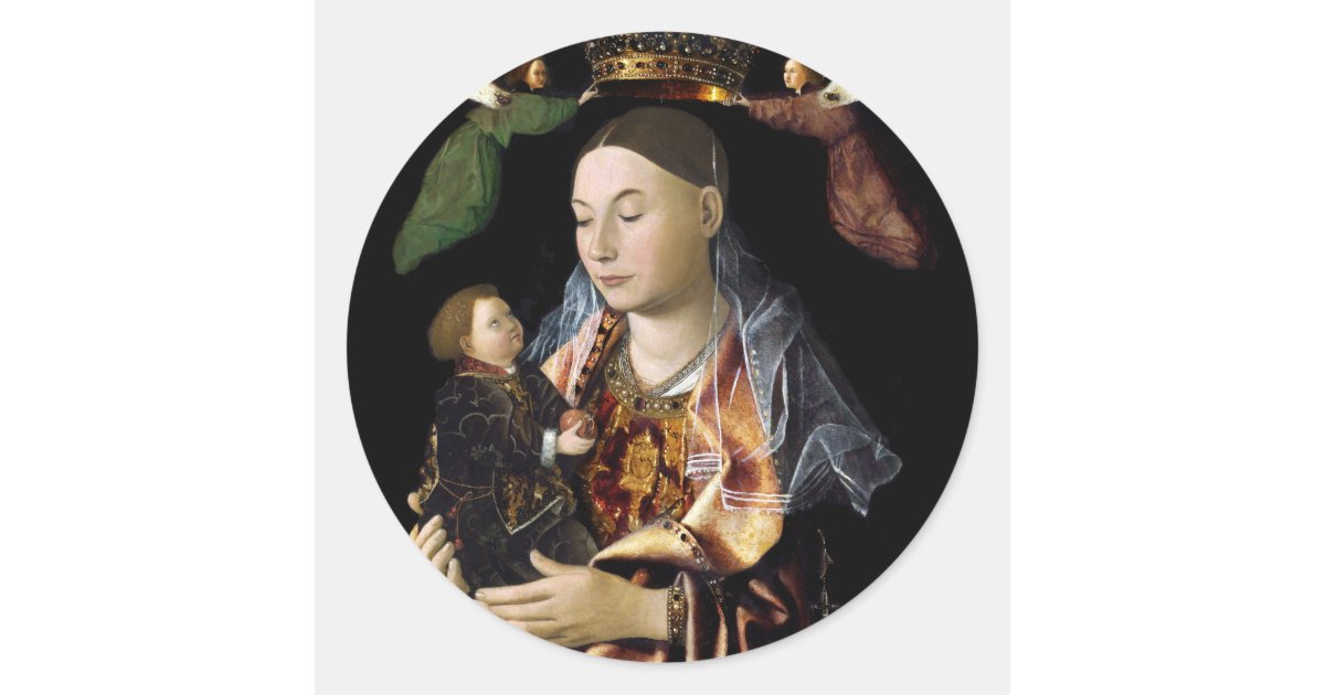 Salting Madonna and Christ Child Classic Round Sticker | Zazzle