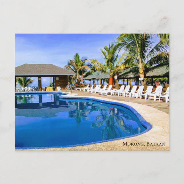 Saltwater Pool Beach Resort Morong, Bataan Postcard | Zazzle