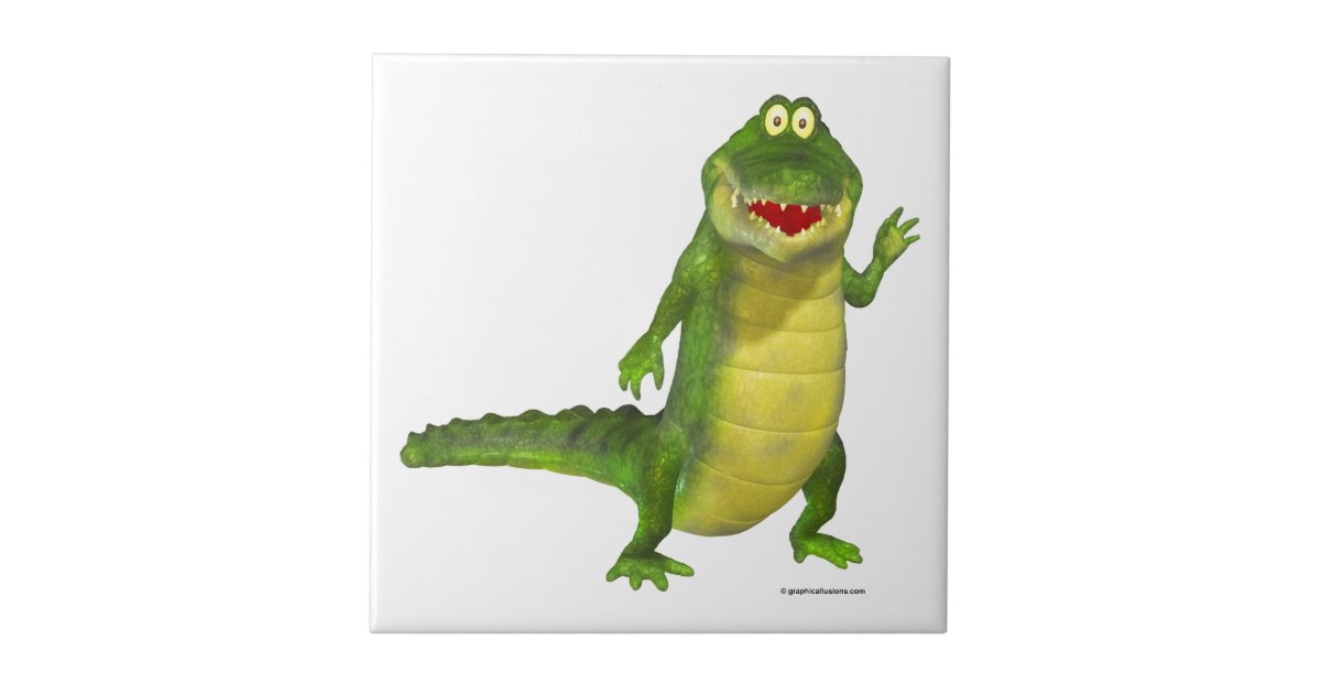 Salty the Crocodile Tile | Zazzle