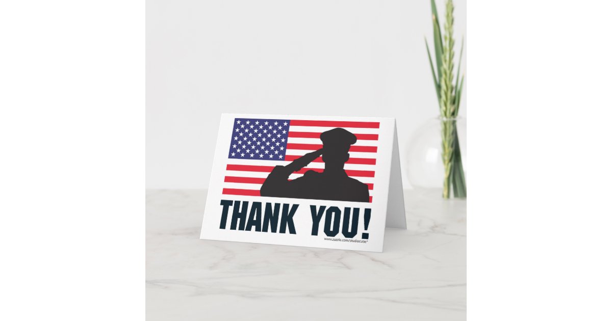 Salute Thank You Card | Zazzle