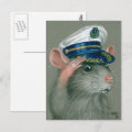 Saluting Rat Sailor Postcard kmcoriginals | Zazzle