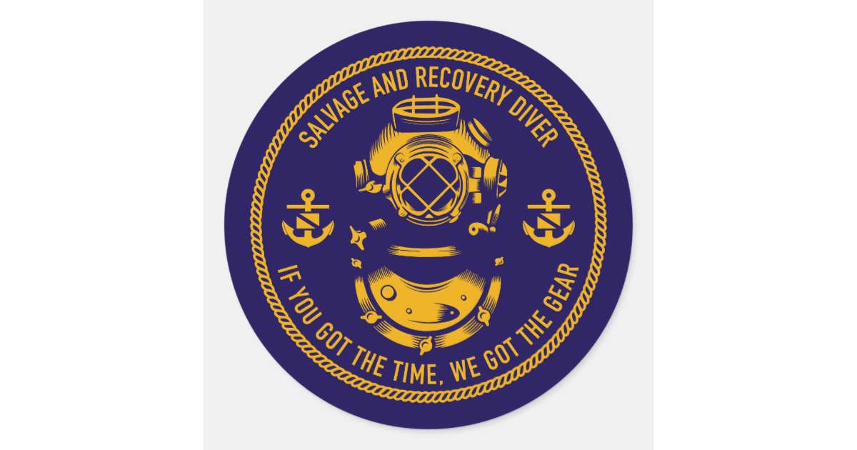 Salvage & Recovery Diver Classic Round Sticker | Zazzle