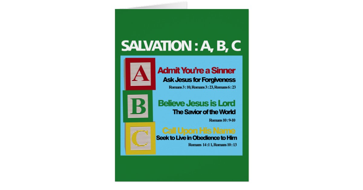 Salvation ABC Card | Zazzle