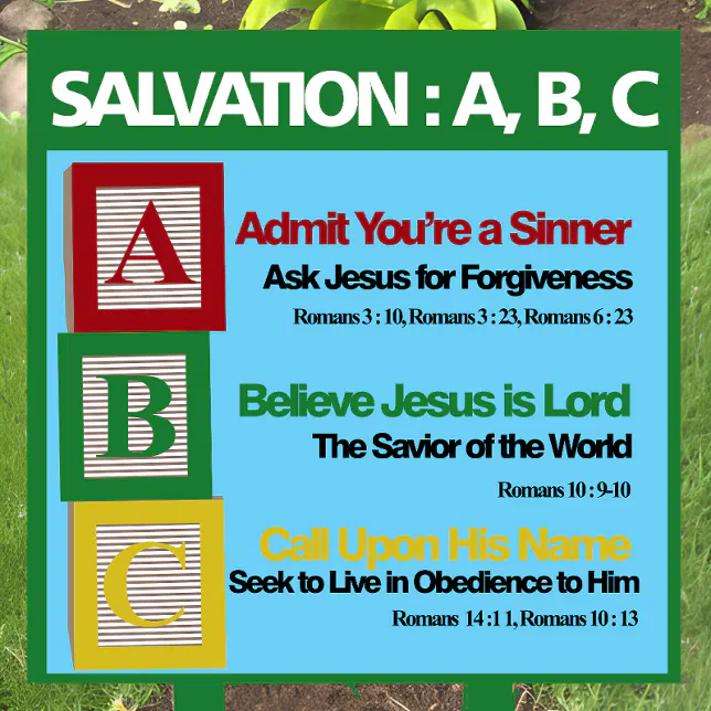 Salvation ABC Sign | Zazzle