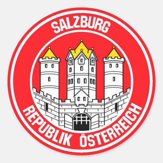 Salzburg Round Emblem Classic Round Sticker | Zazzle.com