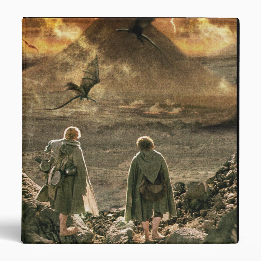 Sam and FRODO™ Approaching Mount Doom 3 Ring Binder | Zazzle