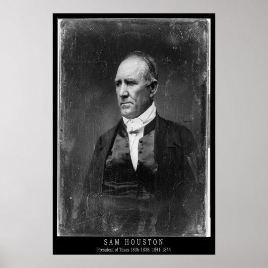 Sam Houston Portrait Poster | Zazzle.com