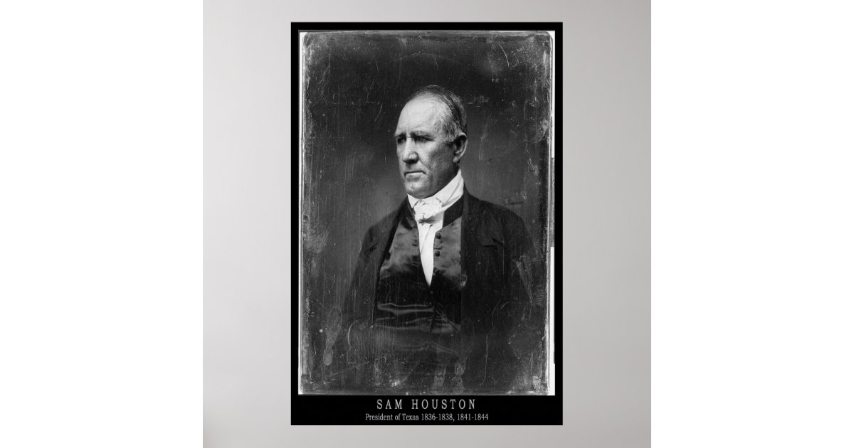 Sam Houston Portrait Poster | Zazzle