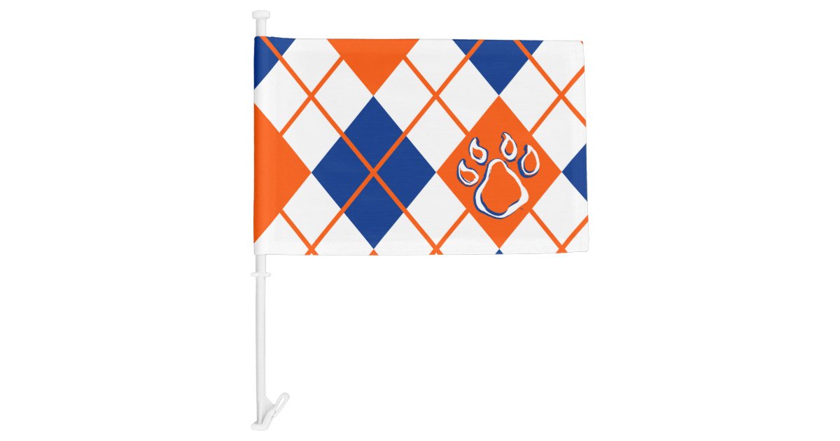 Sam Houston State Argyle Pattern Car Flag | Zazzle