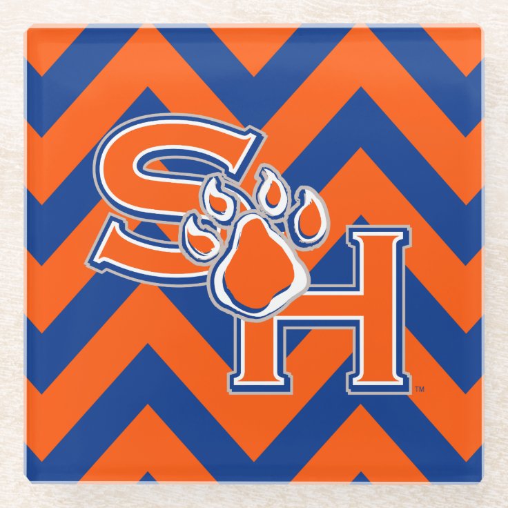 Sam Houston State Chevron Pattern Glass Coaster | Zazzle