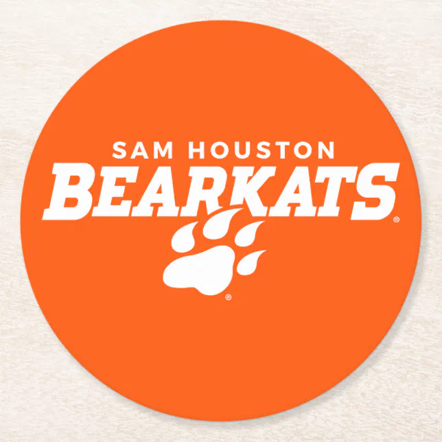 Sam Houston State University Combination Logo Round Paper Coaster | Zazzle