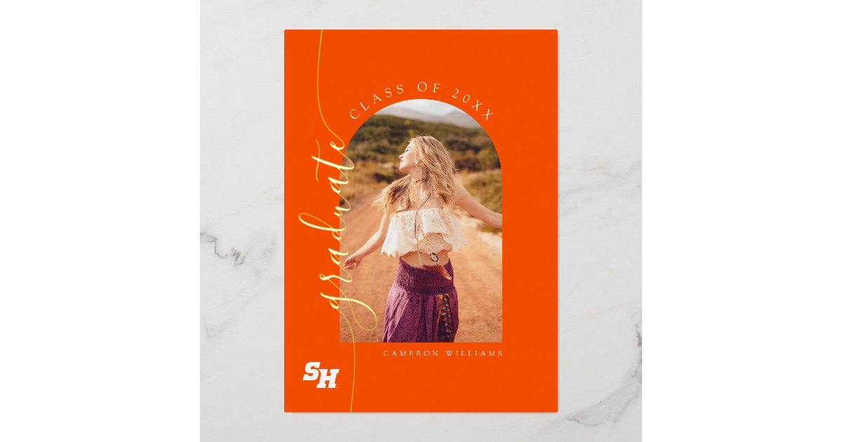 Sam Houston State University Graduation Design Foil Invitation | Zazzle