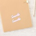 Samantha Decorative Name in Pink x2 Sticker | Zazzle