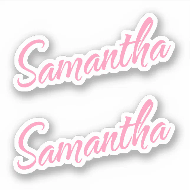Samantha Decorative Name in Pink x2 Sticker | Zazzle