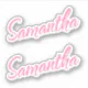 Samantha Decorative Name in Pink x2 Sticker | Zazzle