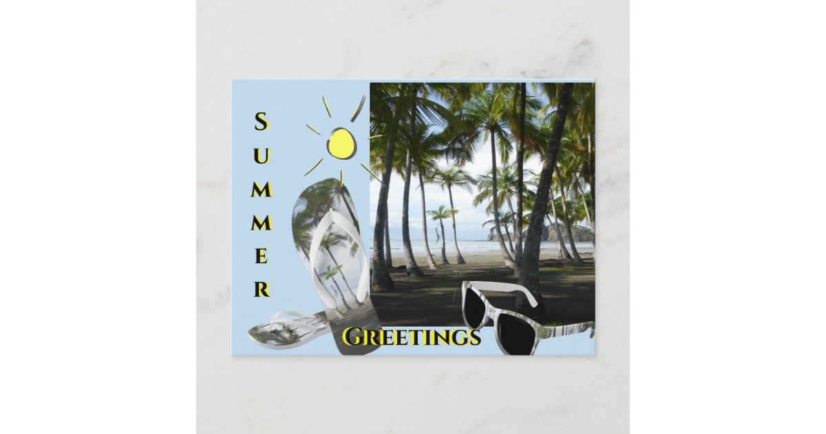 Sámara Beach Summer Greetings Cust. Postcard | Zazzle