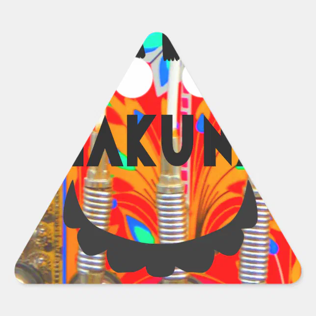 Samba Carnival colors Hakuna Matata blings.png Triangle Sticker | Zazzle