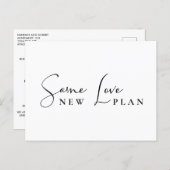 Same Love New Plan Wedding Change the Date Announcement Postcard | Zazzle