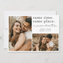 Same Time Same Place New Date Save The Date Card | Zazzle