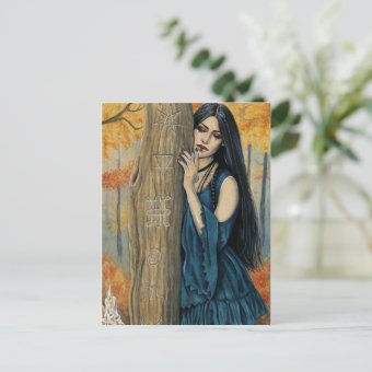 Samhain Gothic Autumn Witch Fantasy Art Postcard | Zazzle