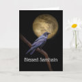 Samhain Raven Crow and Moon Poem Card | Zazzle