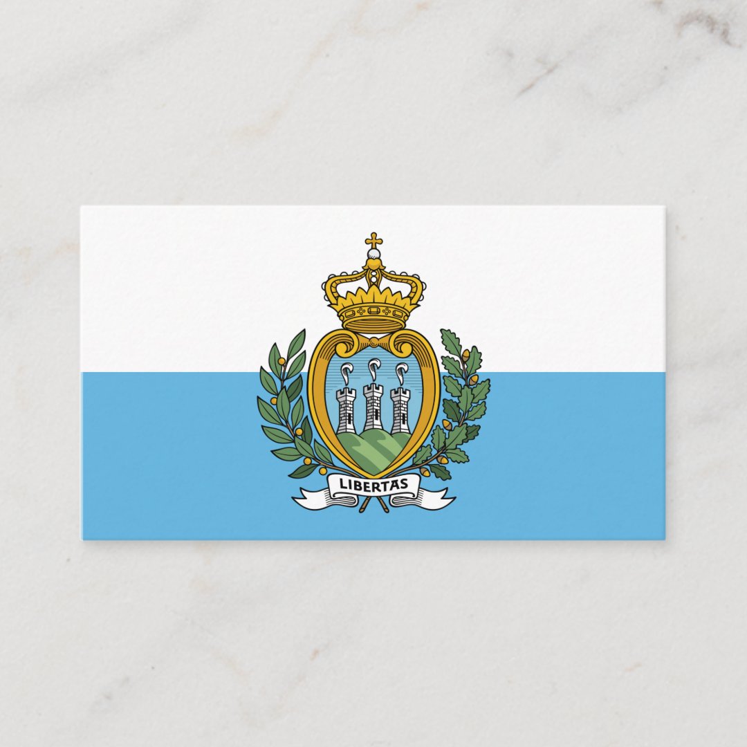 Sammarinese Flag & Coat of Arms, San Marino Business Card | Zazzle