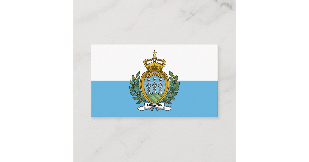 Sammarinese Flag & Coat of Arms, San Marino Business Card | Zazzle