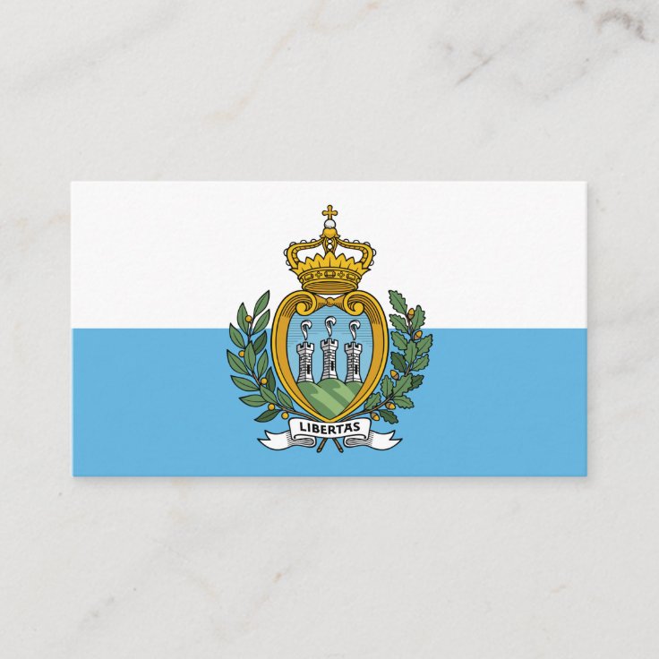 Sammarinese Flag & Coat of Arms, San Marino Business Card | Zazzle
