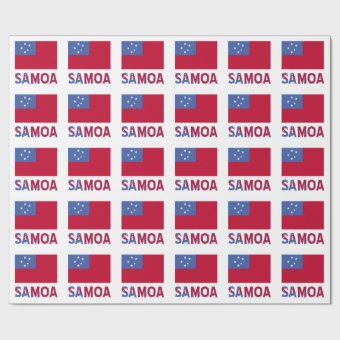 Samoa and Samoan Flag Wrapping Paper | Zazzle