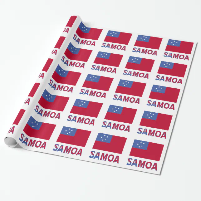 Samoa and Samoan Flag Wrapping Paper | Zazzle
