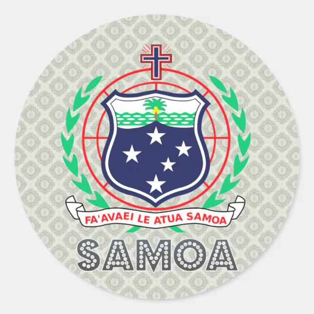 Samoa Coat of Arms Classic Round Sticker | Zazzle
