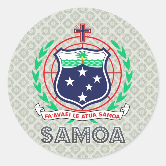 Samoa Coat of Arms Classic Round Sticker | Zazzle.com