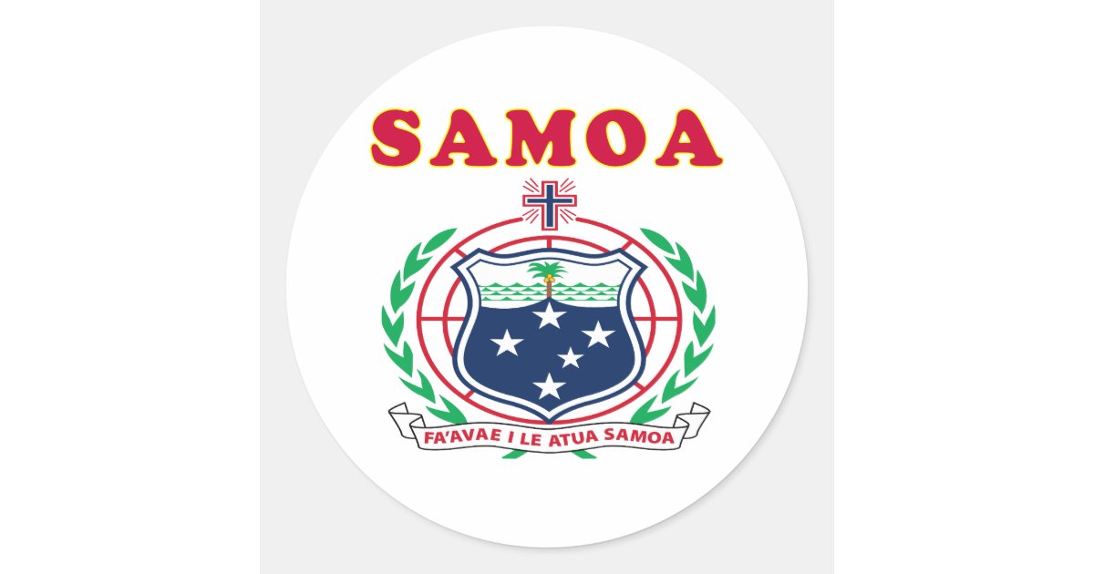 Samoa Coat Of Arms Designs Classic Round Sticker | Zazzle
