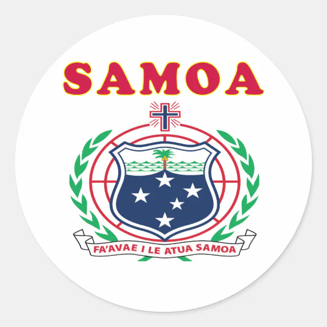 Samoa Coat Of Arms Designs Classic Round Sticker | Zazzle