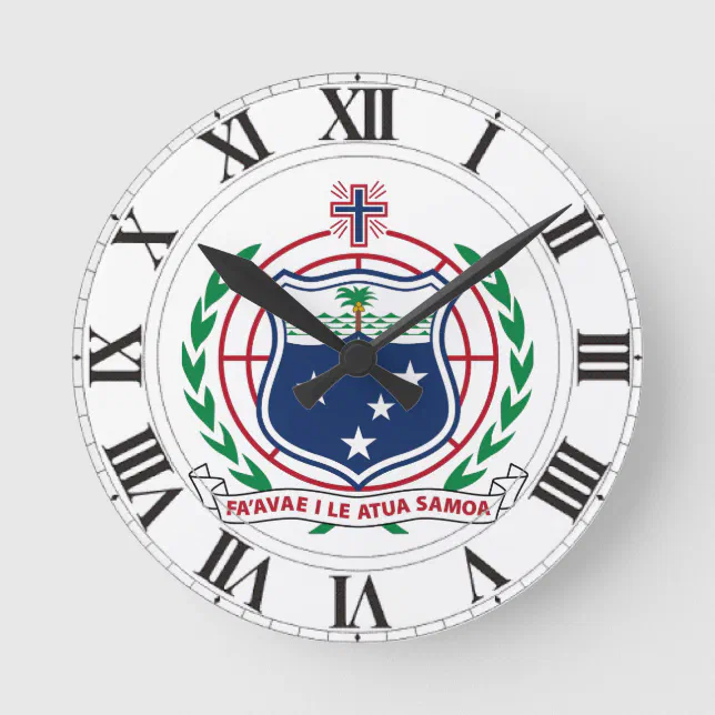 Samoa Coat of Arms Round Clock | Zazzle