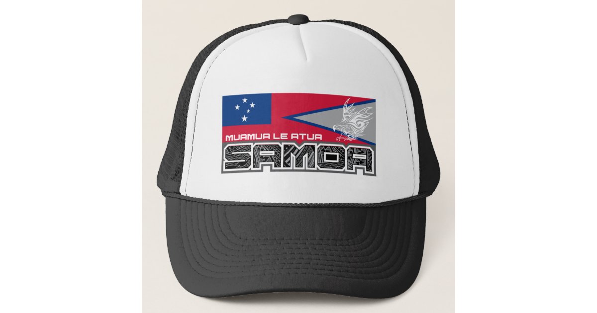 Samoa Muamua Le Atua - American Samoa / Samoa Flag Trucker Hat | Zazzle