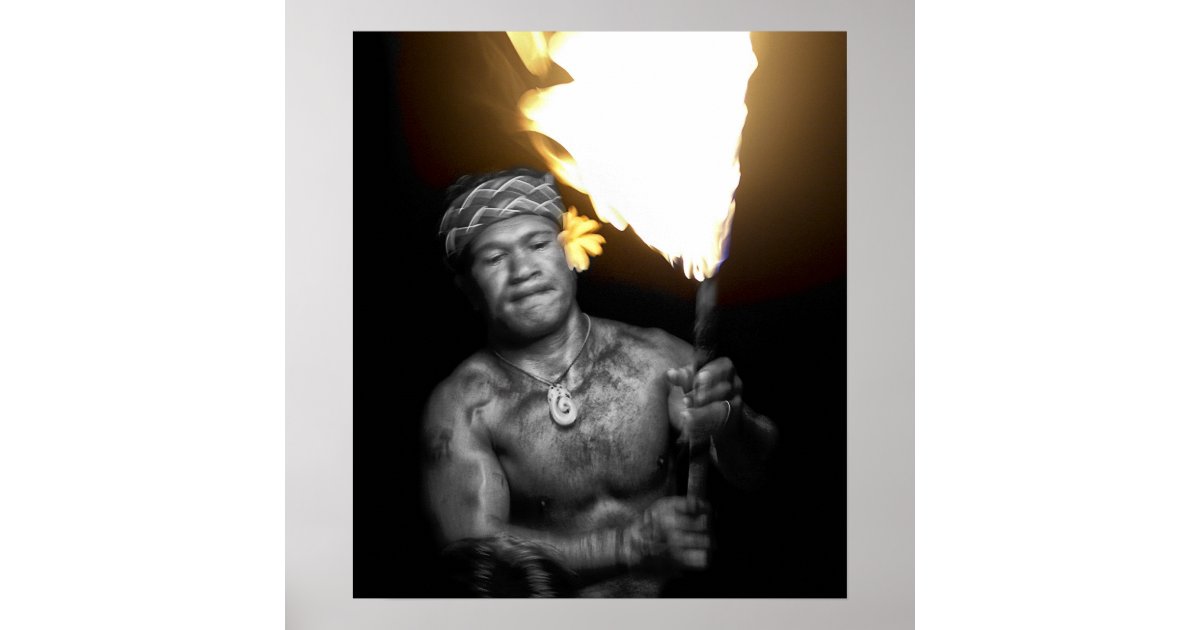 SAMOAN FIRE DANCER POSTER | Zazzle