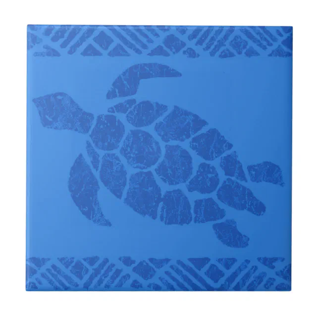 Samoan Tapa Polynesian Turtle Tile Trivets | Zazzle