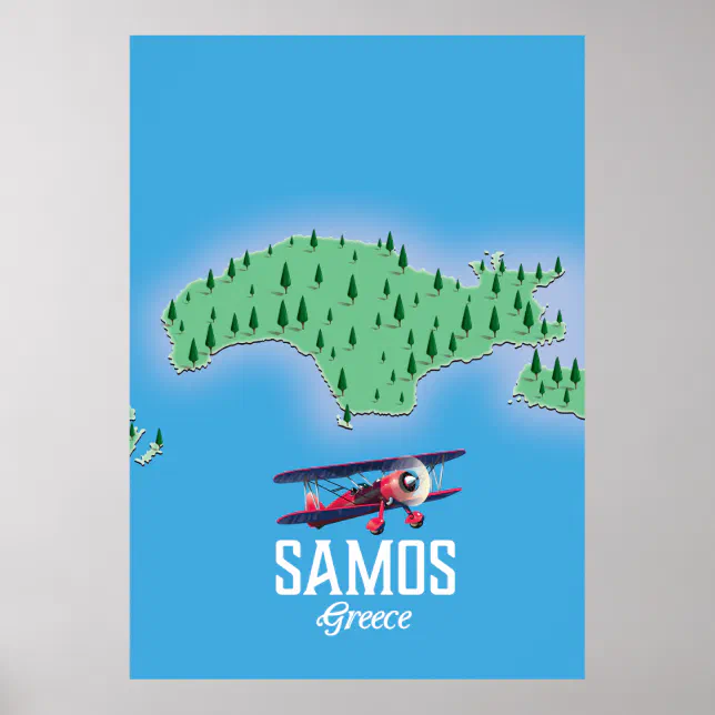 Samos Greek Island map Poster | Zazzle