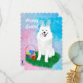 Samoyed Character Easter Flat Greeting Card | Zazzle