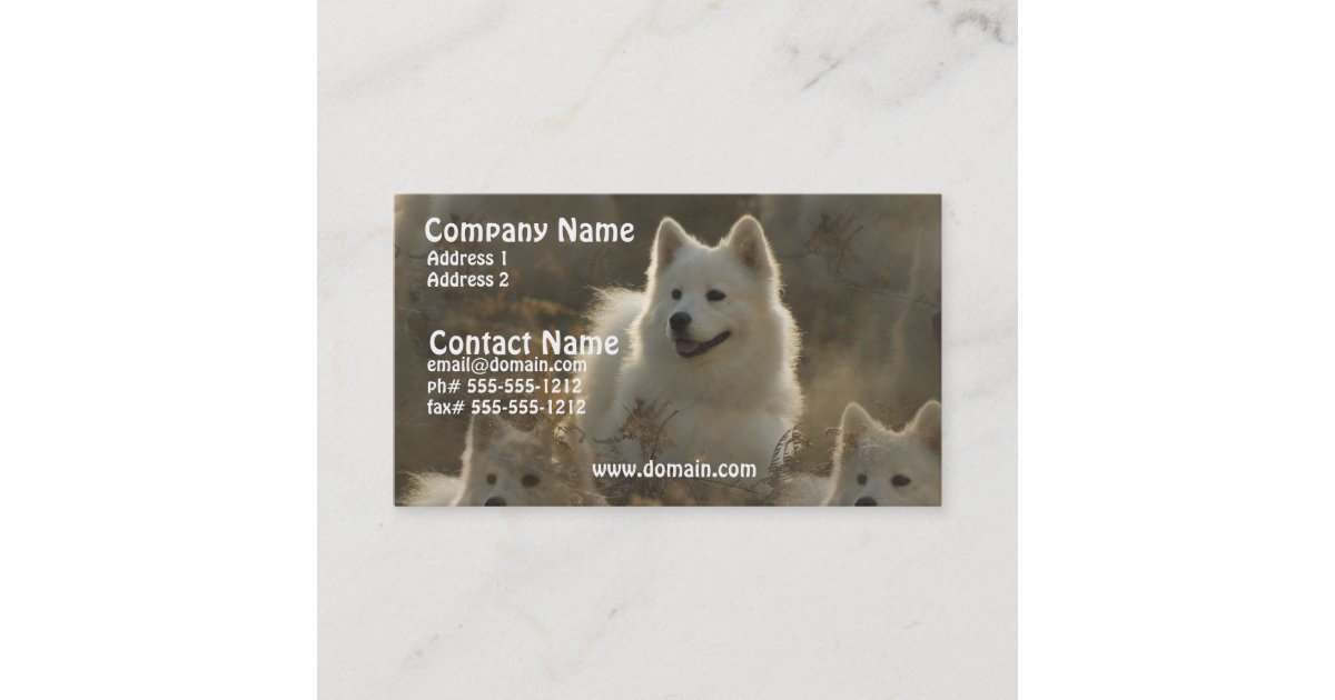 Samoyed Dog Breed Business Card | Zazzle