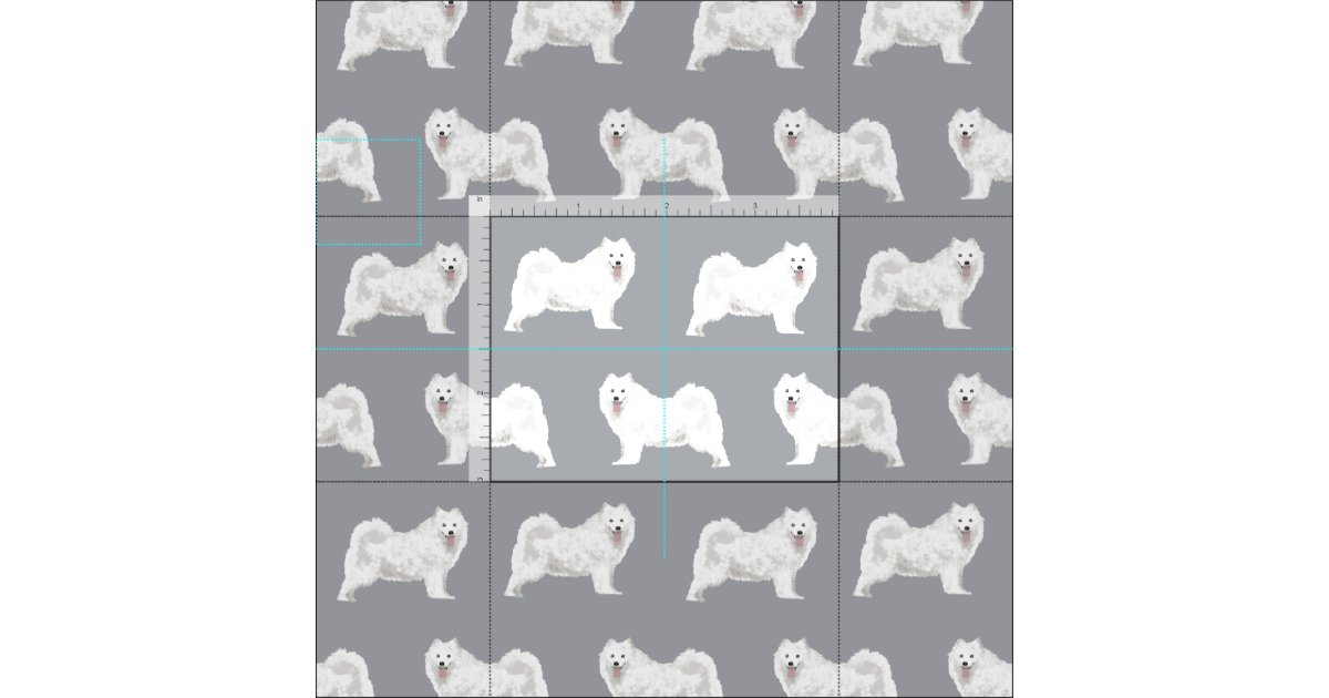 Samoyed dog simple grey fabric | Zazzle