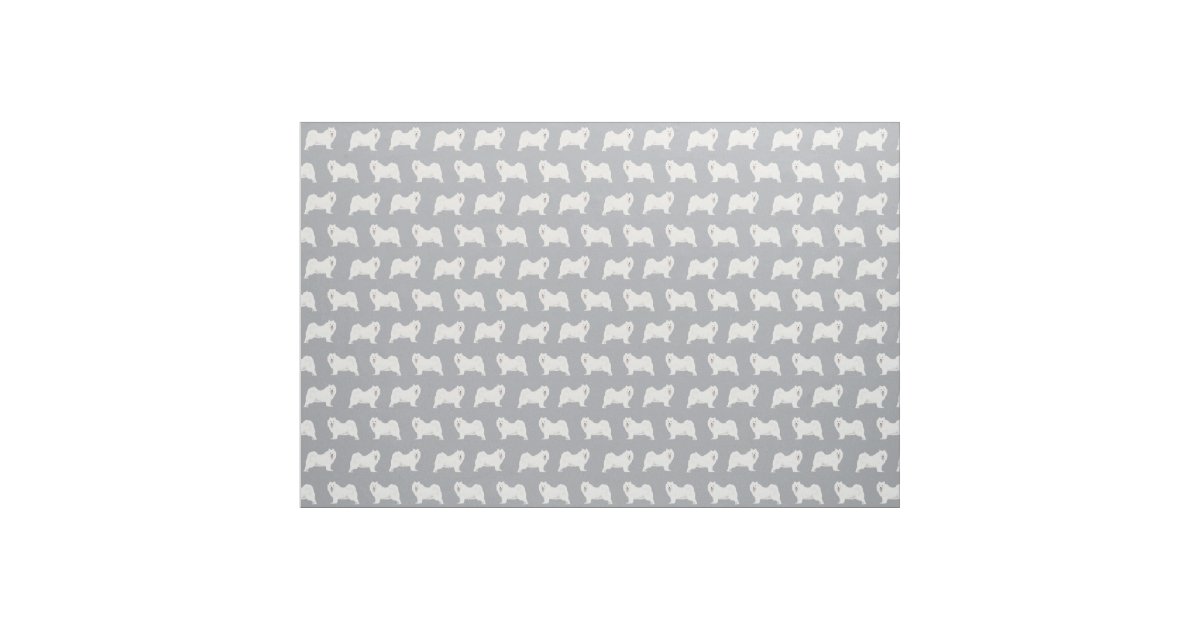 Samoyed dog simple grey fabric | Zazzle