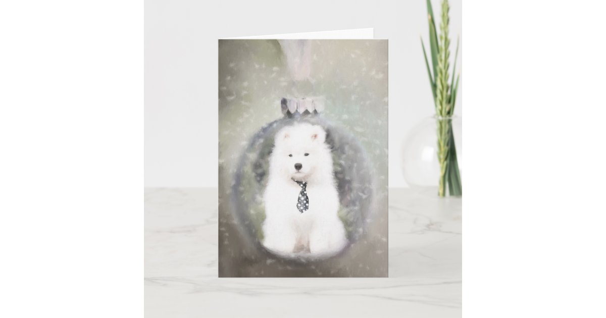 Samoyed Puppy Christmas Card | Zazzle