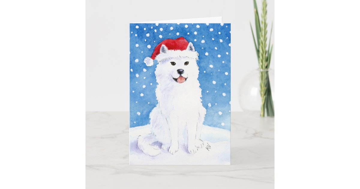 Samoyed snow dog card | Zazzle