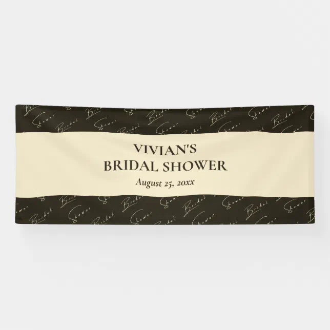 Sample Calligraphy Text Pattern Bridal Shower Banner | Zazzle